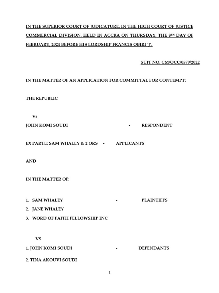 Contempt of Court Case: Republic vs. Soudi | PDF | Contempt Of Court ...
