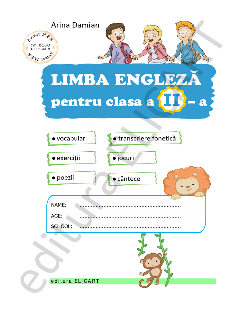 Limba Engleza Pentru Clasa 2 Workbook Damian Arina Elicart Attachment 1 | PDF