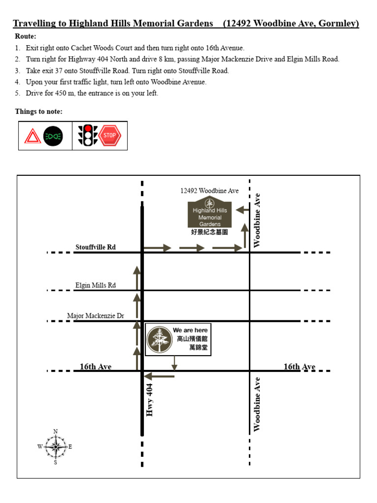 Directions to Highland Hills Memorial Gardens | PDF