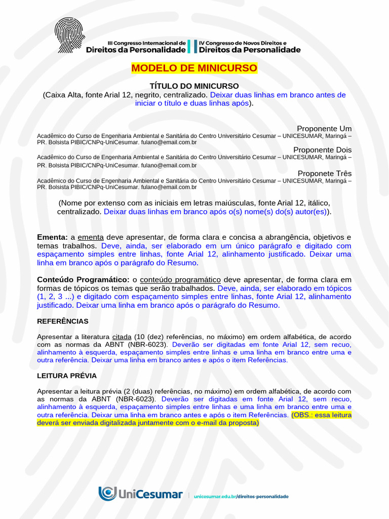 Template Minicurso | PDF