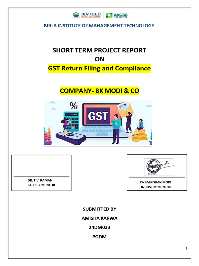STP - Report - Amisha - Karwa - 24DM033 | PDF | Taxes | Indirect Tax