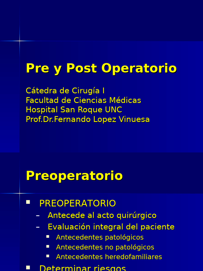 Pre, Pos Y Trans Operatorio 2024 | PDF | Cirugía | Consentimiento informado