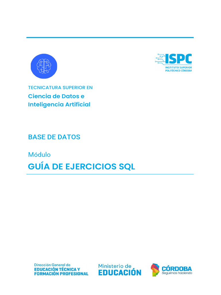 Guia de Ejercicios SQL | PDF | SQL | Gestión de datos