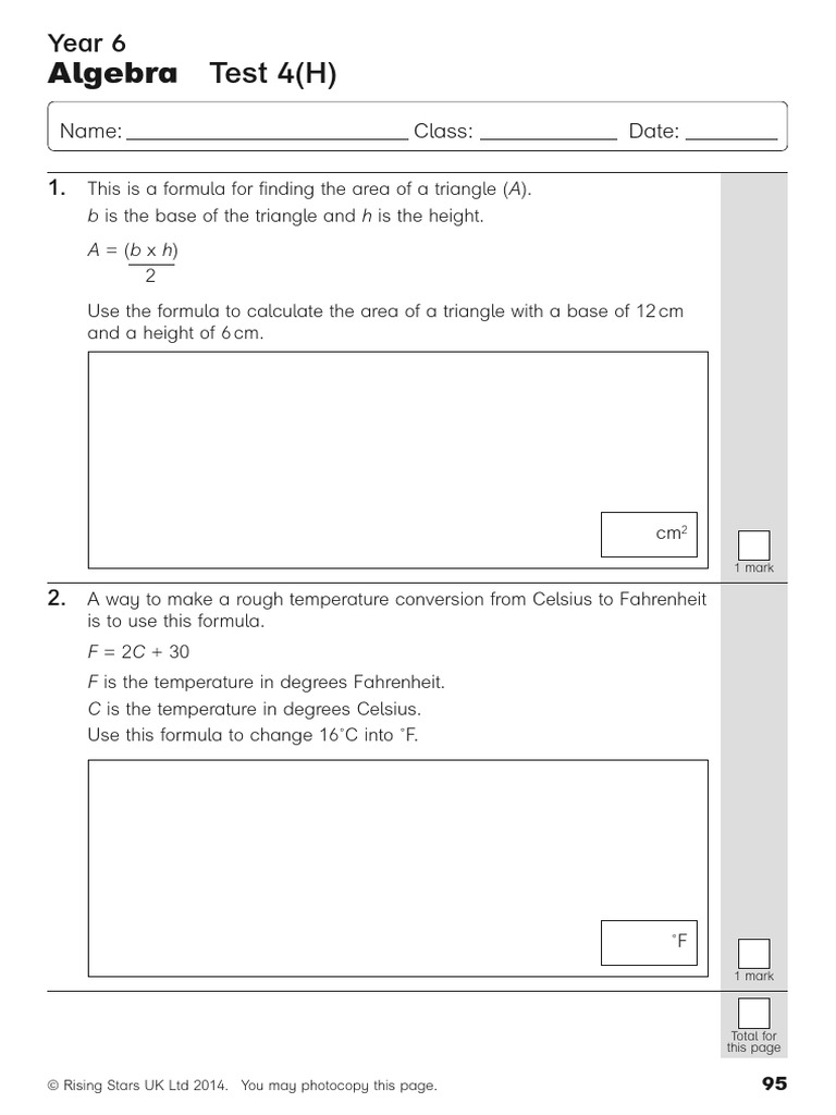 Maths Y6 A T4 | PDF