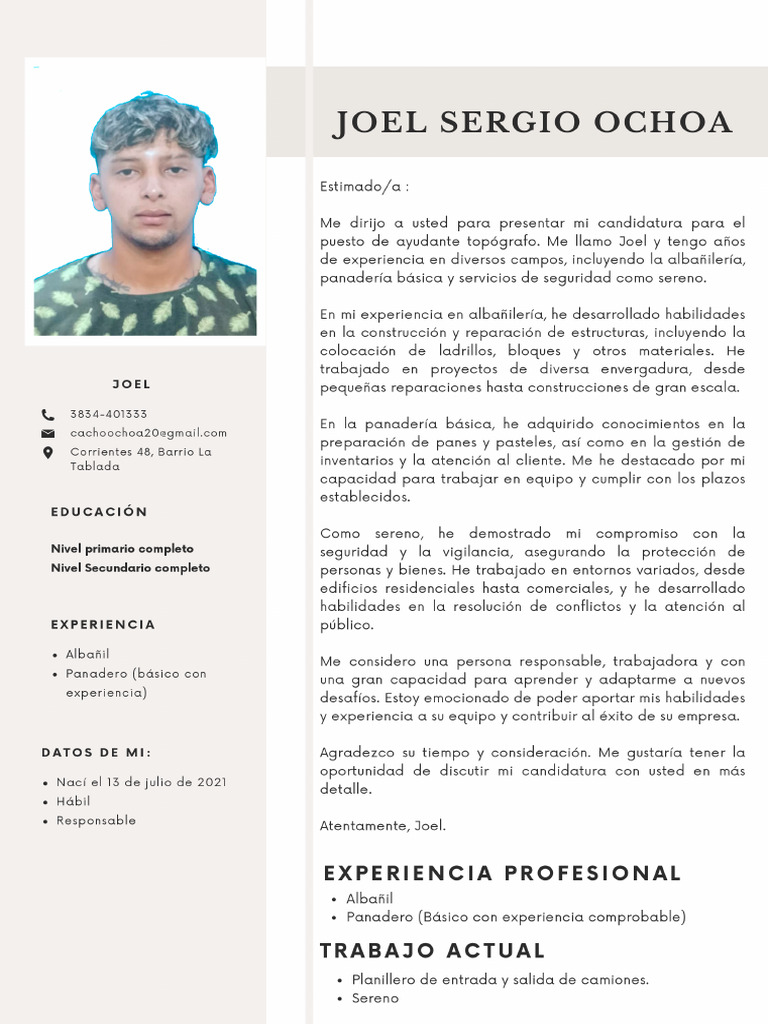 Curriculum Vitae Joel Ochoa - 20250407 - 204613 - 0000 | PDF
