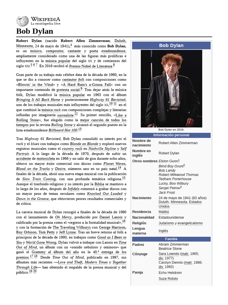 Bob_Dylan | PDF | Bob Dylan | Grabación de sonido