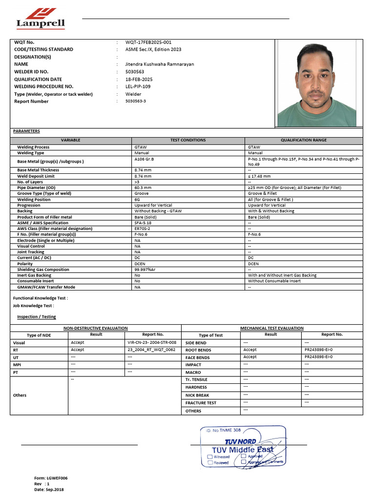 Welder Certificate Customize 220225 1 | PDF | Welding | Construction