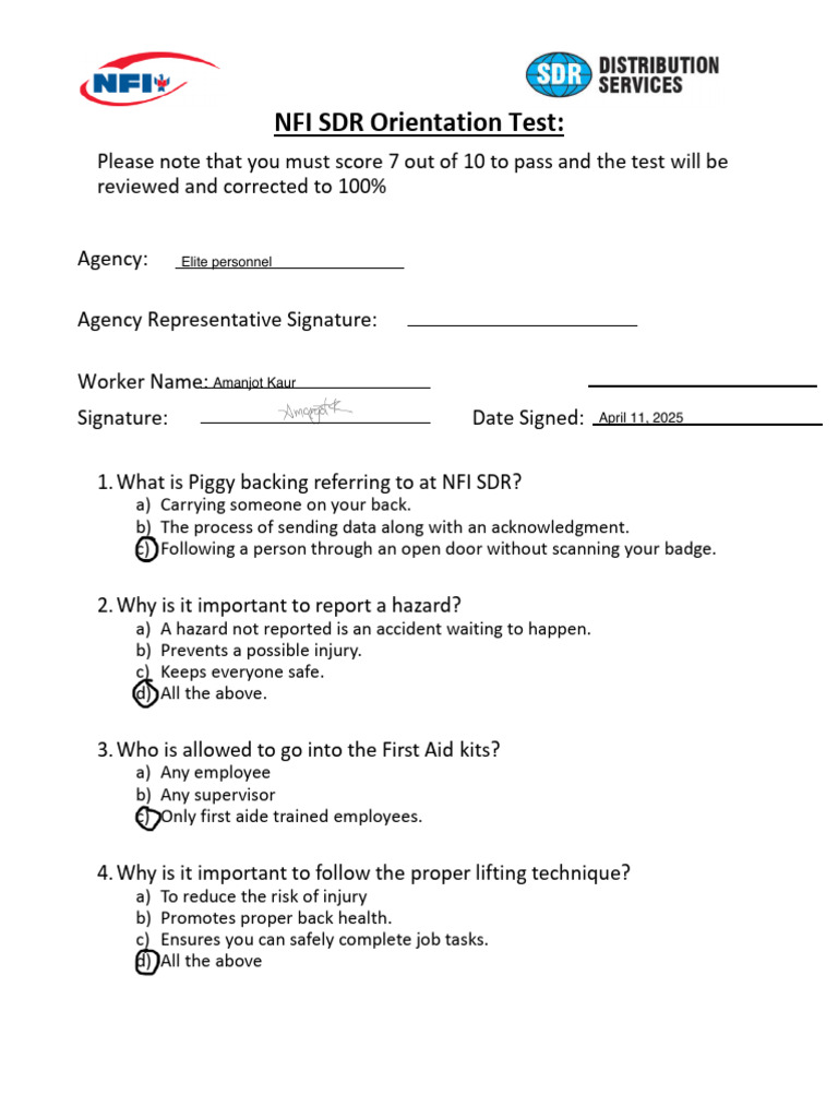 Orientation Test | PDF