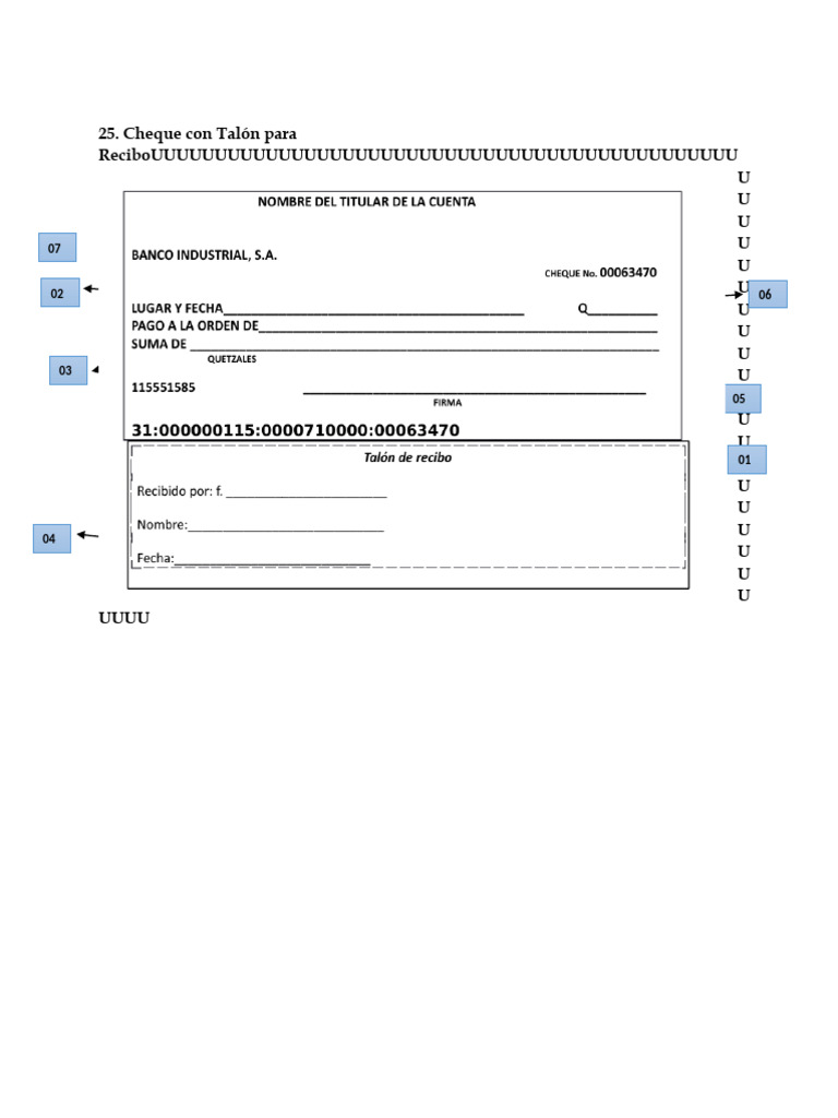 Cheque Con Talón de Recibo | PDF