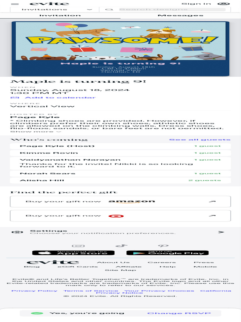 Evite Online Invitations, Greeting Cards & Party | PDF