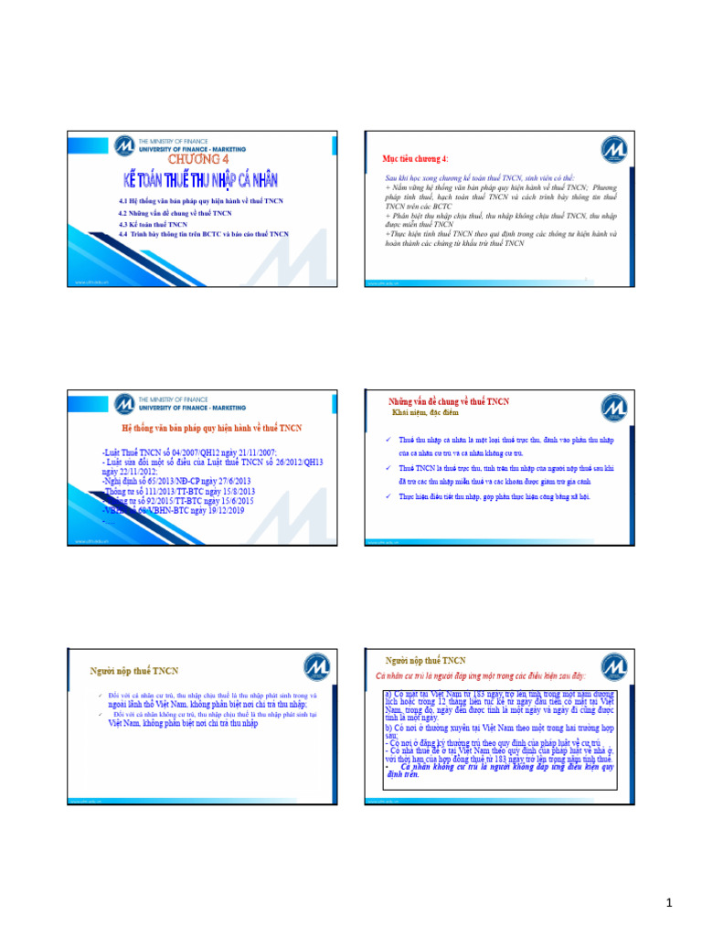 4.KTT_Chuong 4_Ke Toan Thue TNCN | PDF