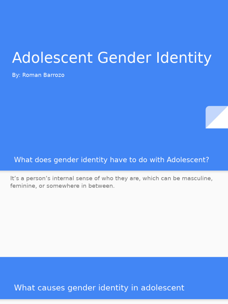 Adolescent Gender Identity | PDF