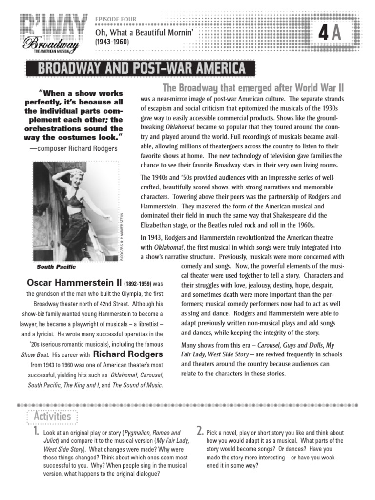 Post-War Broadway Evolution | PDF | Musical Theatre | Performing Arts
