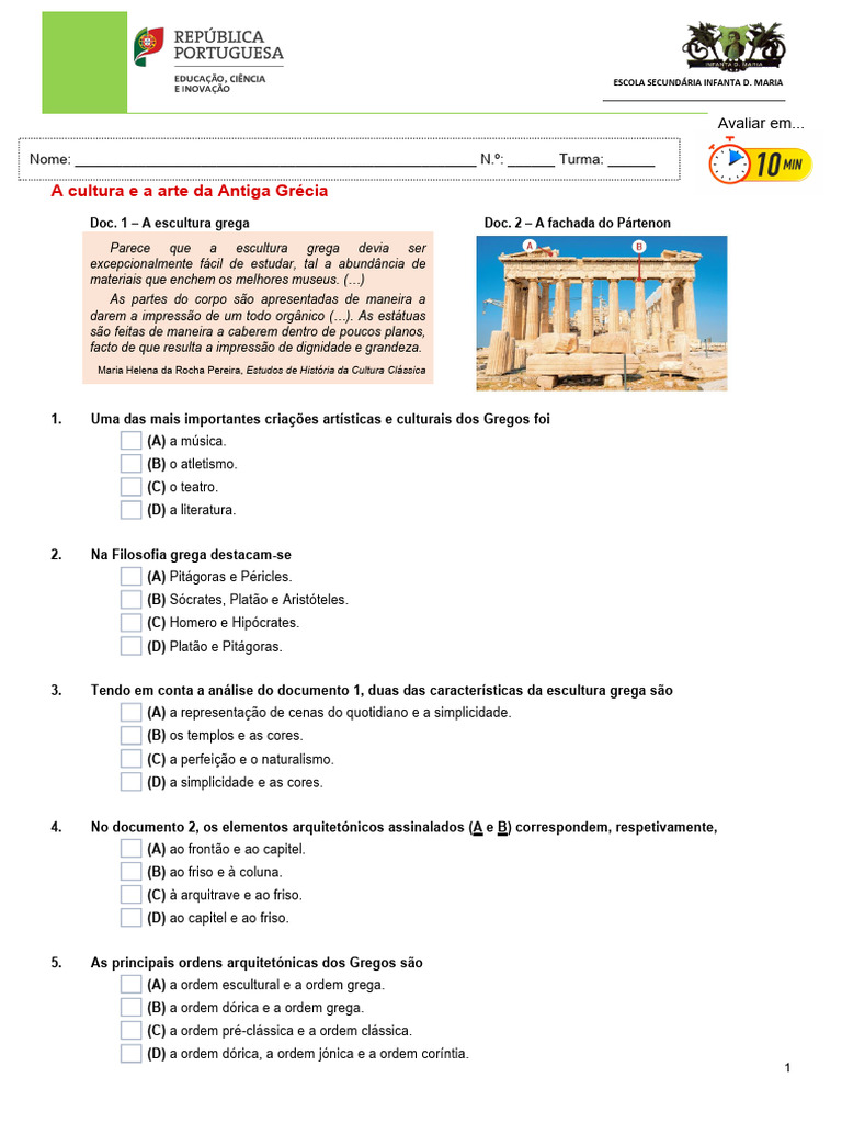 ae_sh7_ficha_correcao_rapida_18 | PDF | Grécia