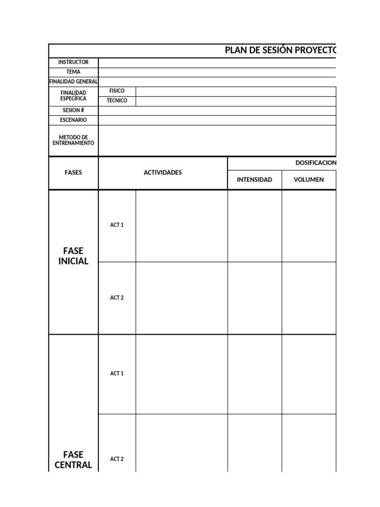 Formato Sesiones. | PDF