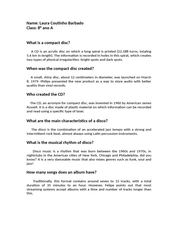 History and Features of Compact Discs | PDF