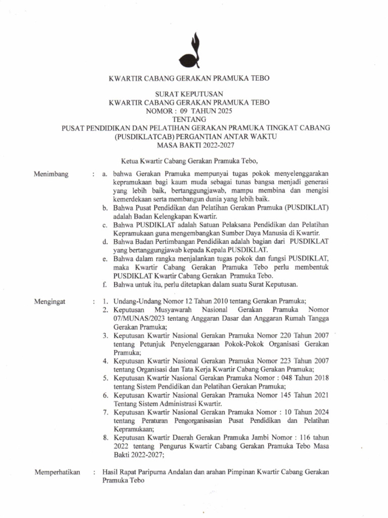 SK Pusdiklatcab Sedayung Paw | PDF