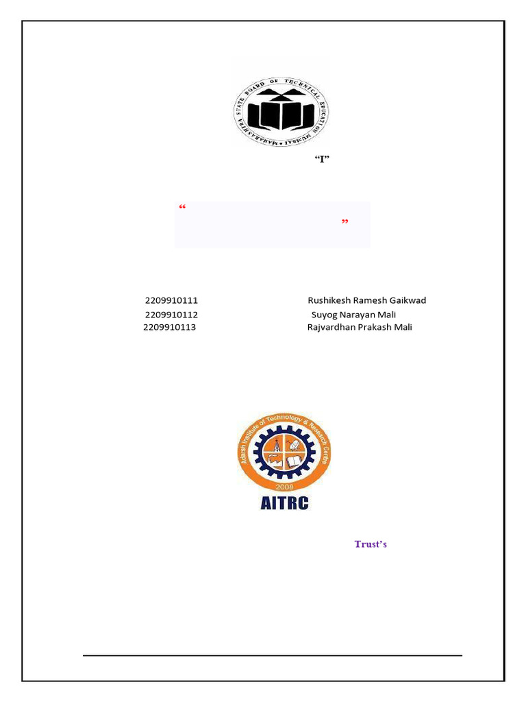 First 3 Page Msbte Diploma Micro Project | PDF