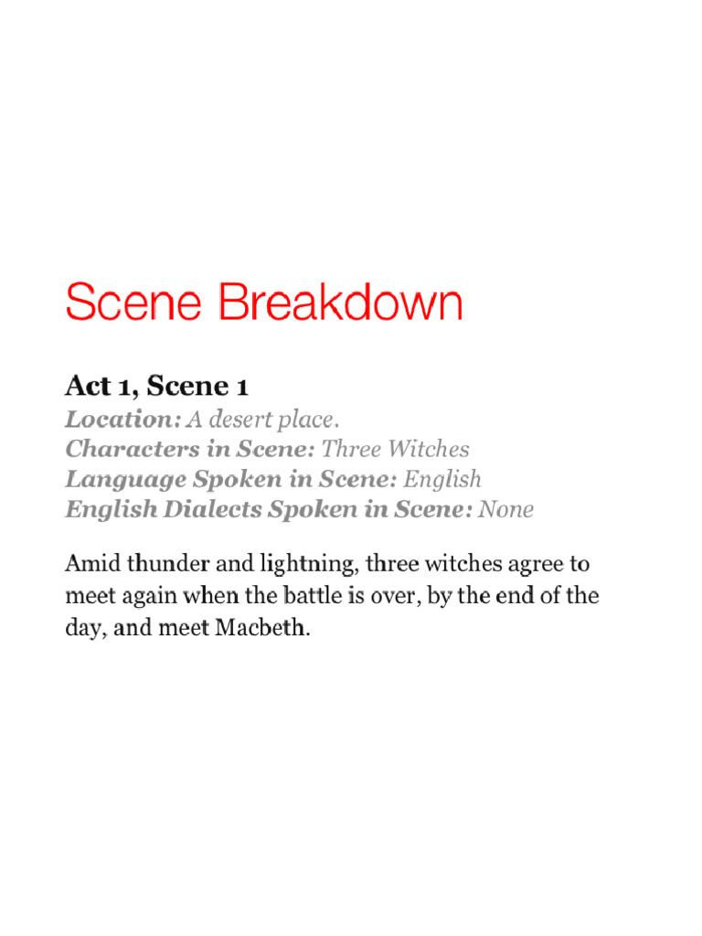 macbeth secene breakdown and dramatis personae - large | PDF