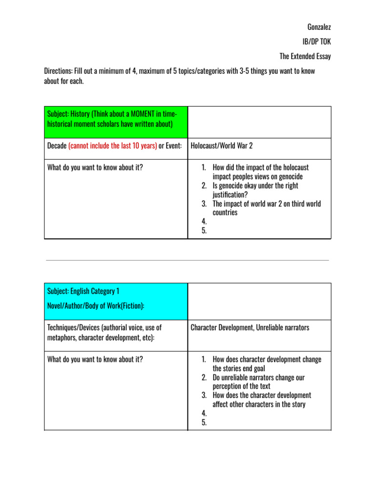 EMMA BEHRENS Topic Form TOK EE | PDF | Narration | Human Communication