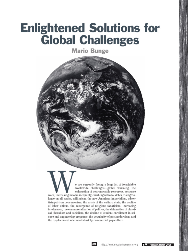 Mario Bunge - Enlightened Solutions For Global Challenges | PDF | Science | Taxes