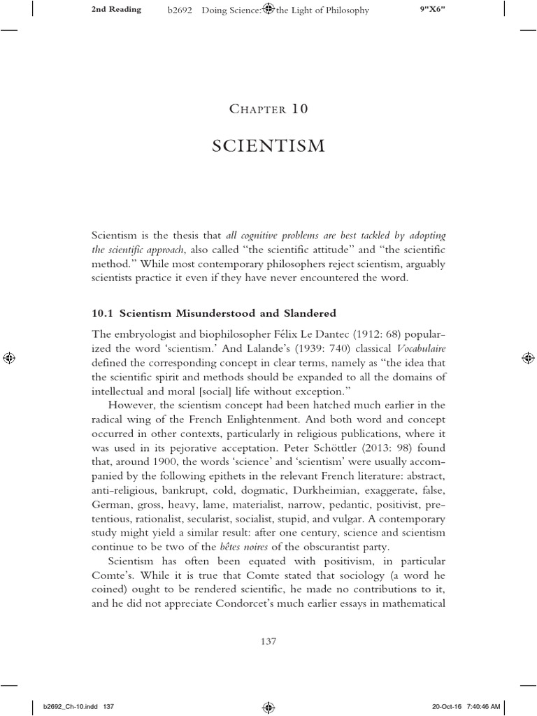 Mario Bunge - Doing Science - Scientism | PDF | Science | Positivism