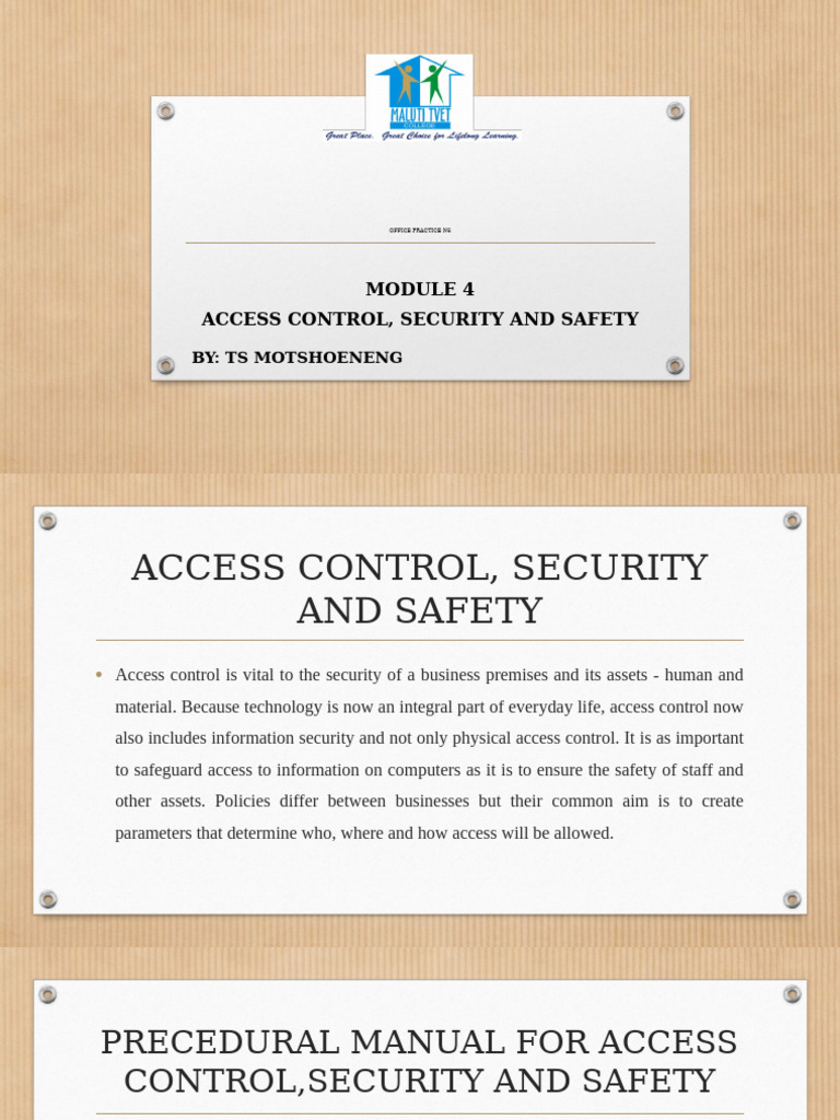 N5 Office Practice Module 4 | PDF | Security Clearance | Access Control