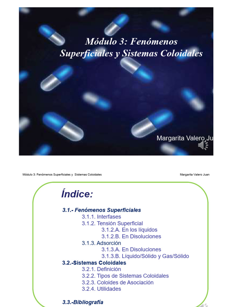 Módulo 3-Fenómenos Superficiales y Coloides - Cor | PDF | Adsorción | Coloide