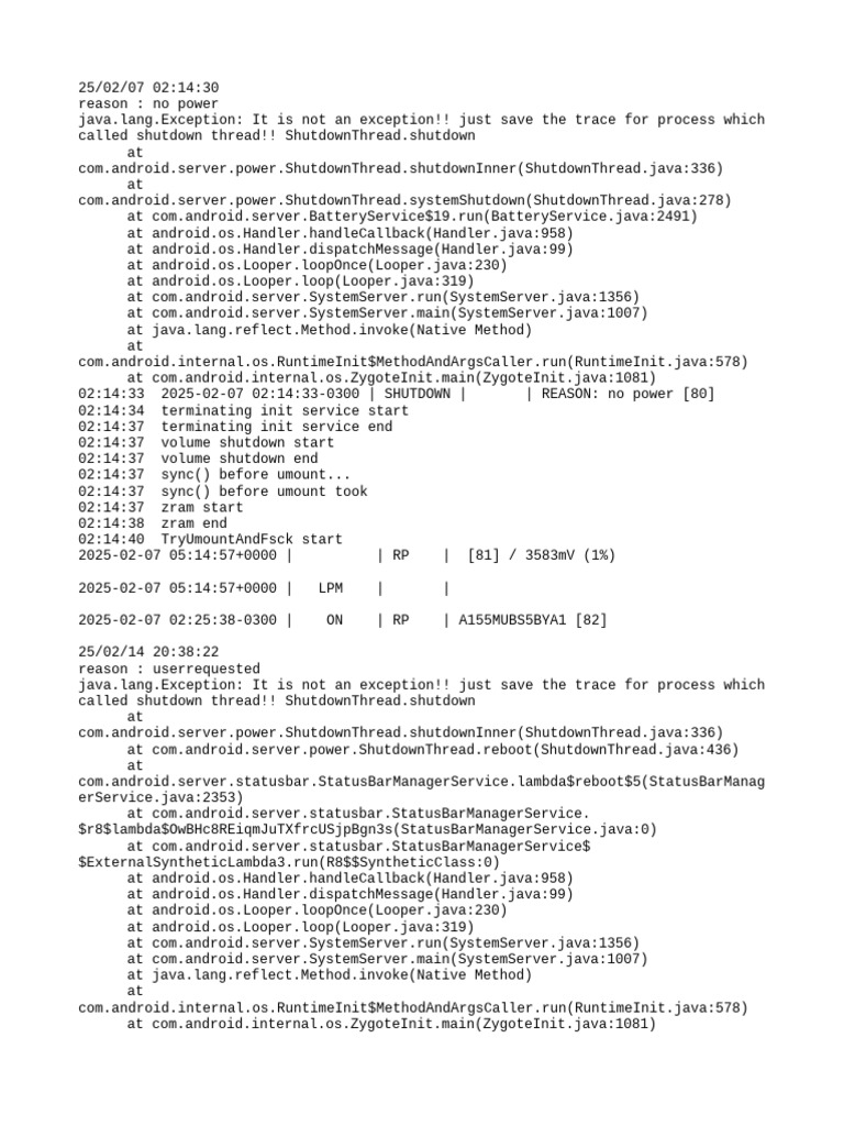 Android Shutdown and Reboot Logs | PDF | Embedded Linux Distributions ...