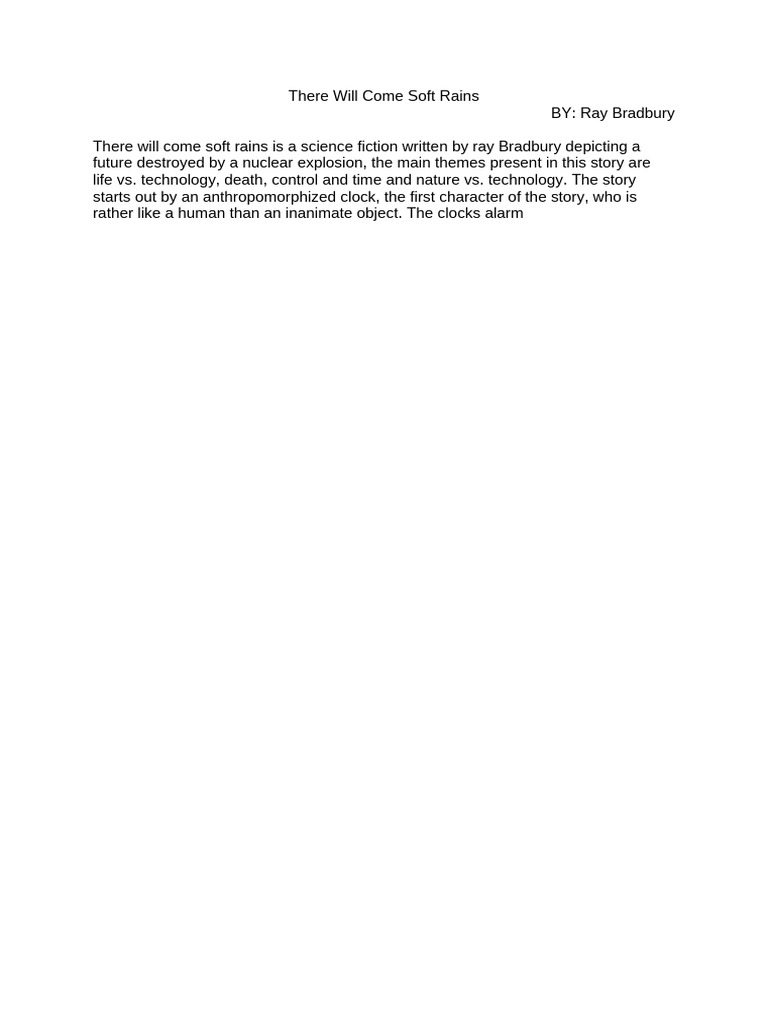 There Will Come Soft Rains | PDF