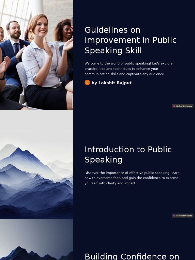 Guidelines On Improvement in Public Speaking Skill | PDF