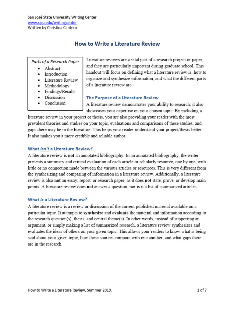 How-To-Literature Reviews-1 | PDF | Literature Review | Essays