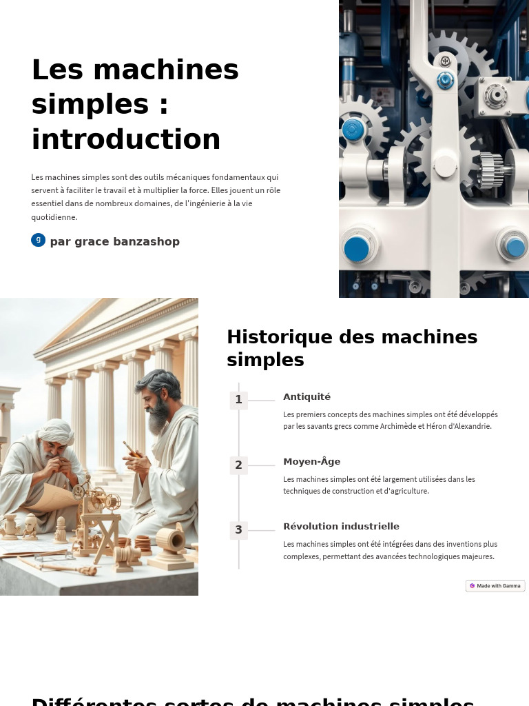 Les Machines Simples Introduction | PDF | Levier (mécanique)