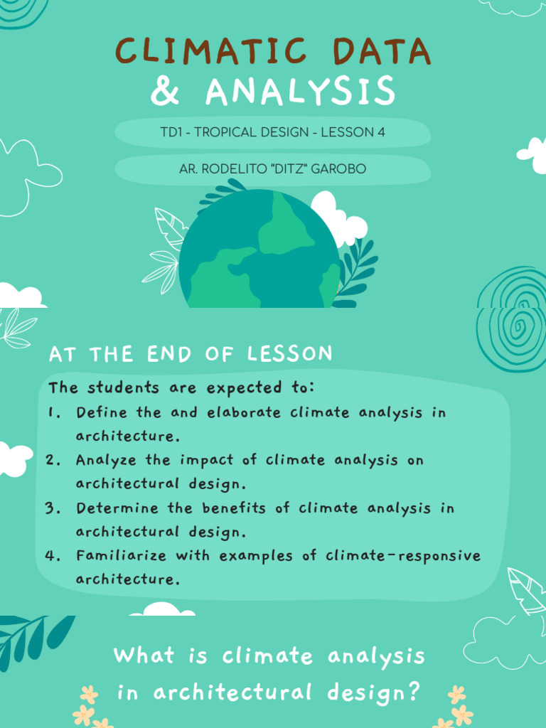 TD 1 Lesson 4 Climatic Data and Analysis | PDF | Efficient Energy Use ...
