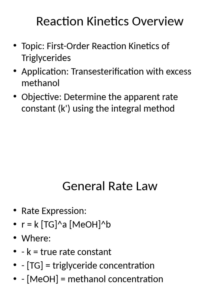 First Order Kinetics Presentation | PDF