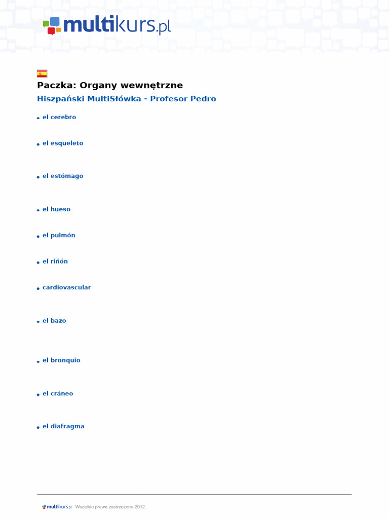 Paczka Organy Wewntrzne B2 | PDF
