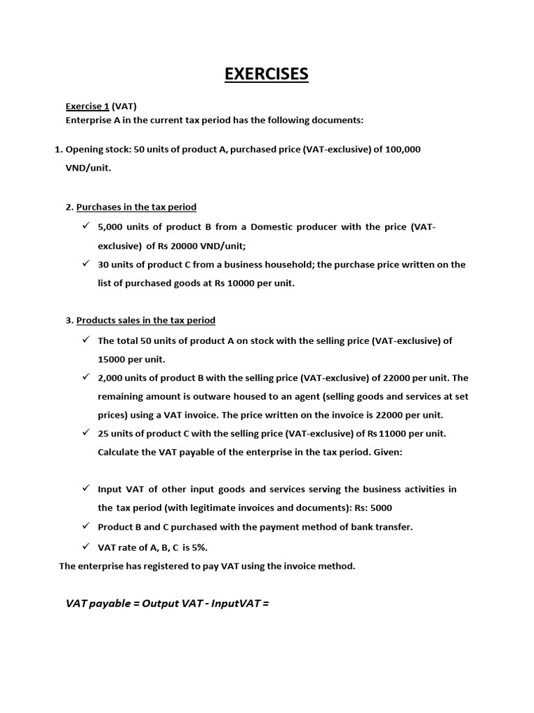 Vat Computation | PDF