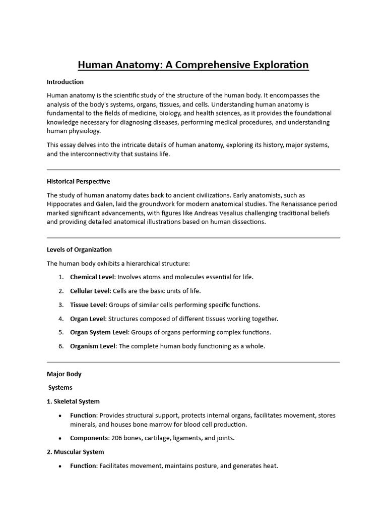 Human Anatomy - Simple Notes | PDF | Human Body | Cell (Biology)