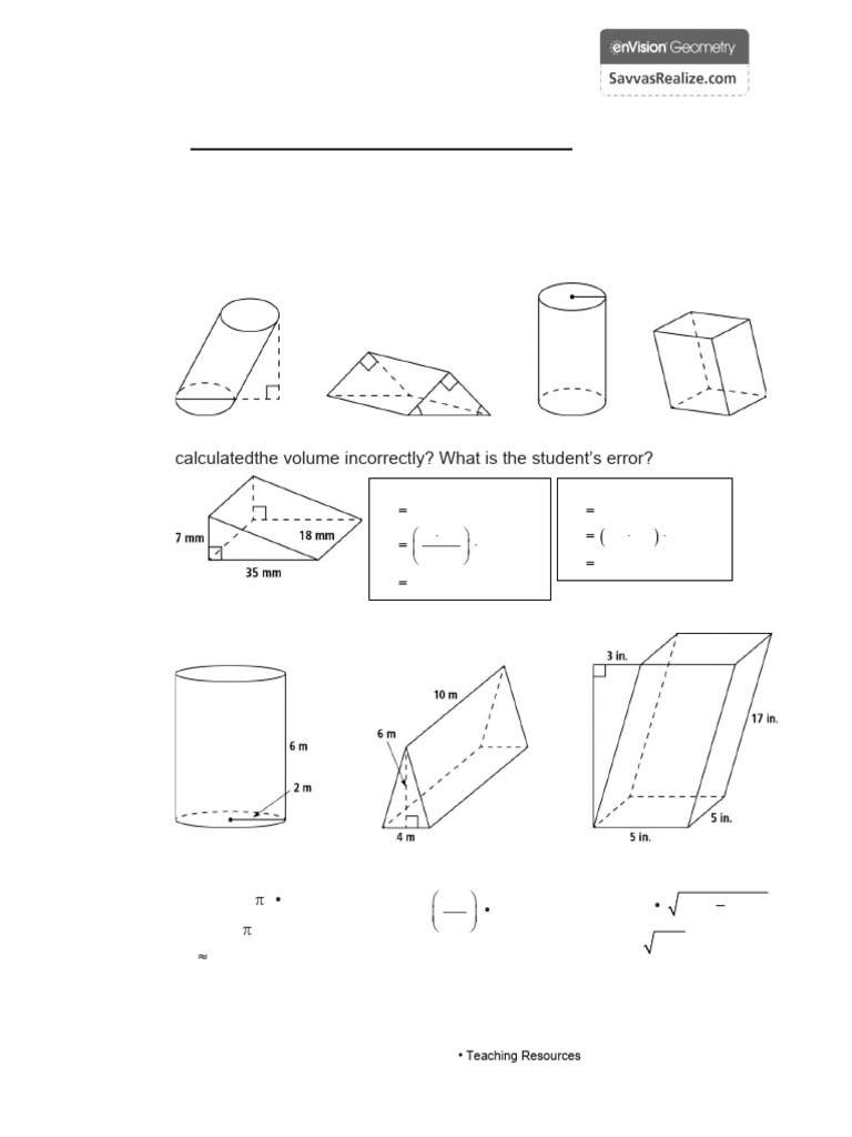 Volumes+of+Prisms+and+Cylinders+Remediation | PDF