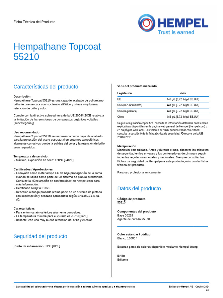 Fichas Tecnicas Hempel | PDF | Pintar | Aluminio