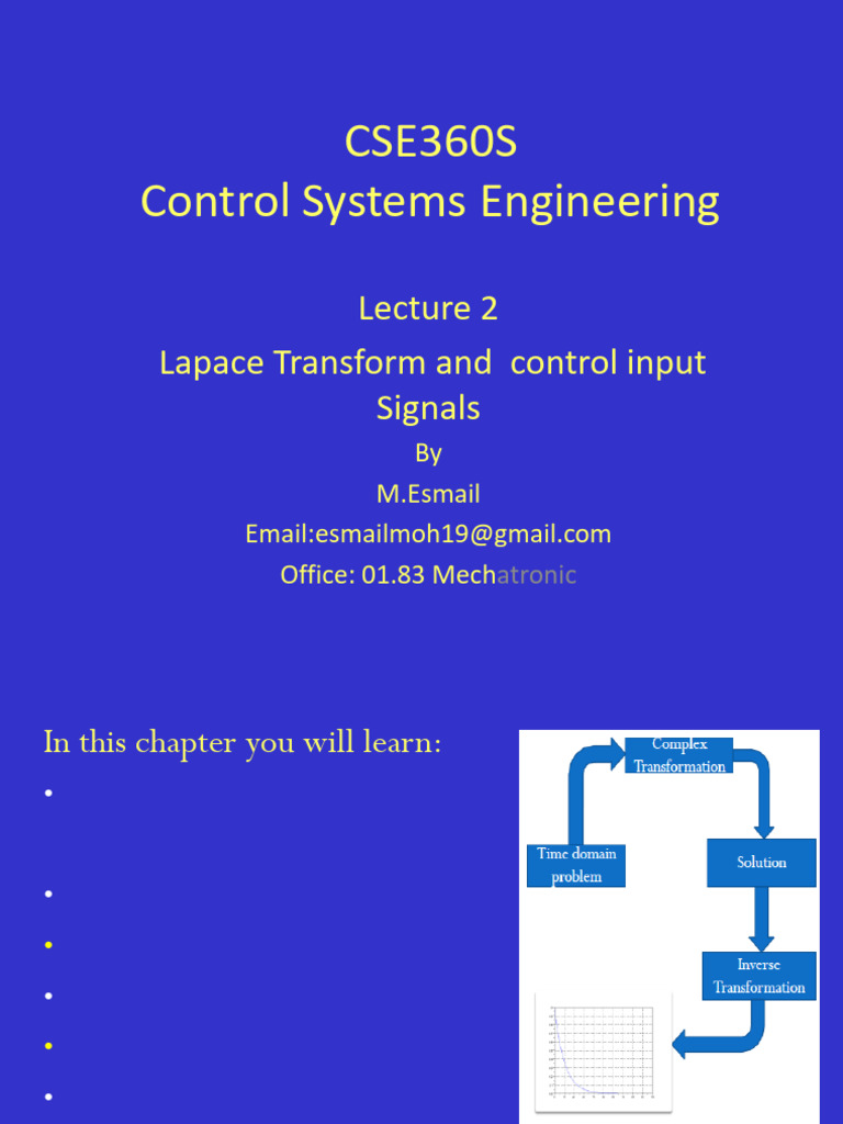 2.CSE360S - Lectures 2 - Laplace Transform and Control Input Signals | PDF | Laplace Transform ...