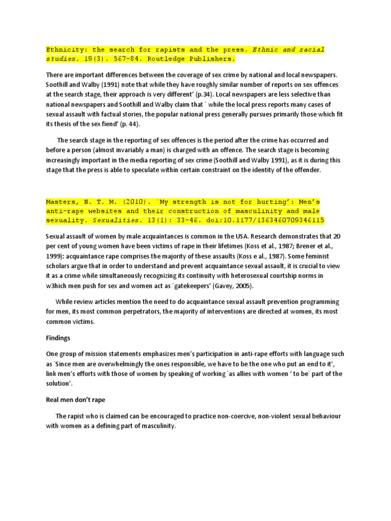 Comm2 References: Set 5 | PDF | Aggression | Rape