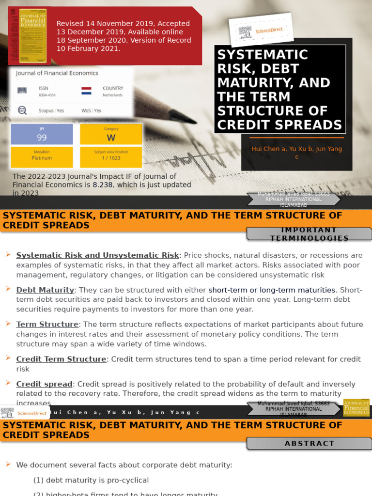 My Presentation Credit Spread | PDF | Debt | Capital Structure