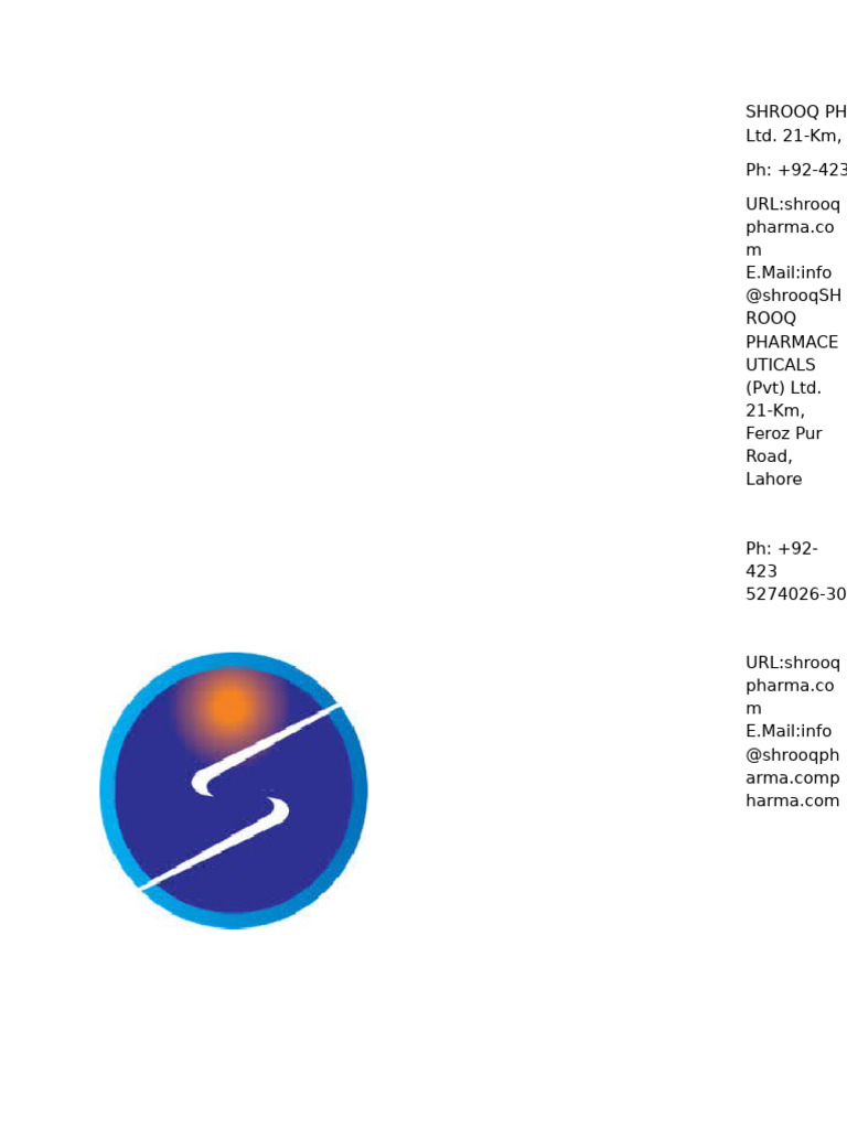 Shrooq Pharmaceuticals Contact Information | PDF
