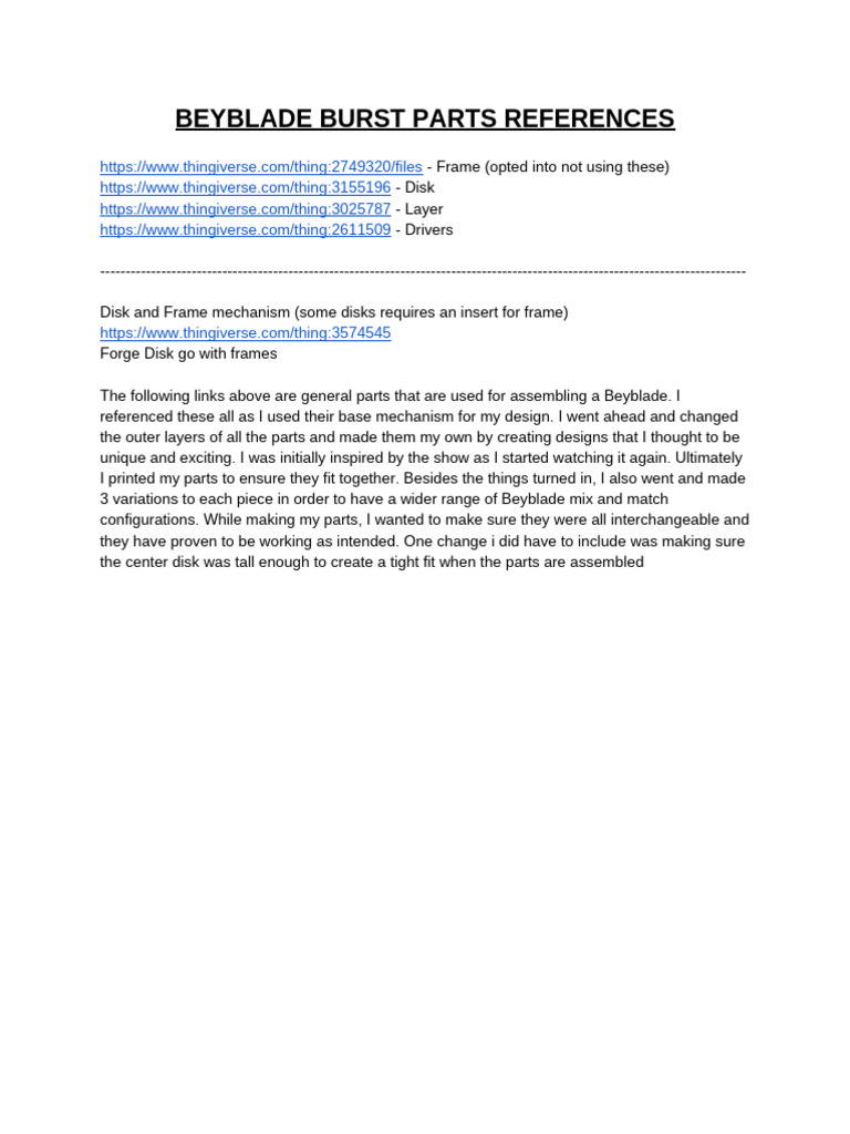 Beyblade Burst Parts Assembly Guide | PDF