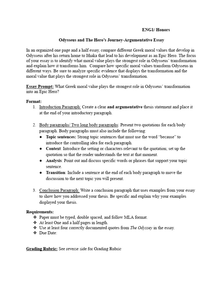 Odysseus-Change Essay | PDF