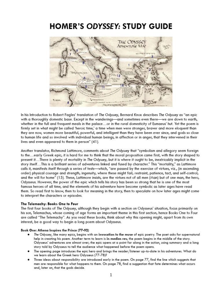 Awesome Odyssey Study Guide | PDF | Penelope | Odysseus