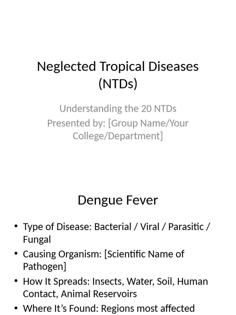 Overview of Neglected Tropical Diseases | PDF | Pathogen | Health Sciences