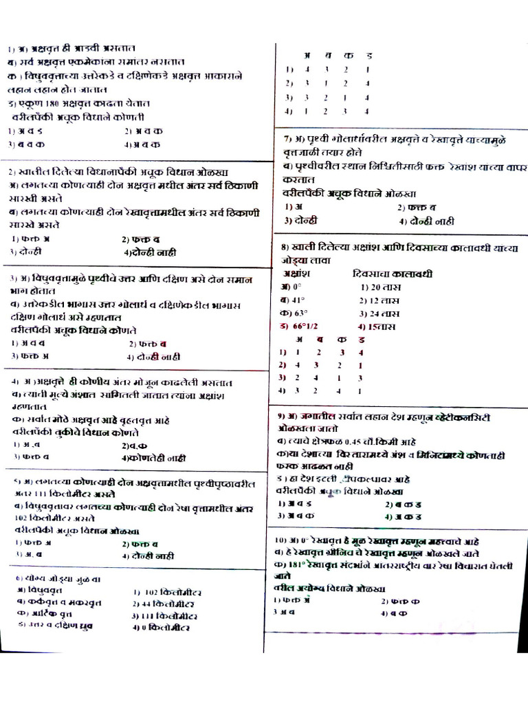 6th Geography Marathi | PDF