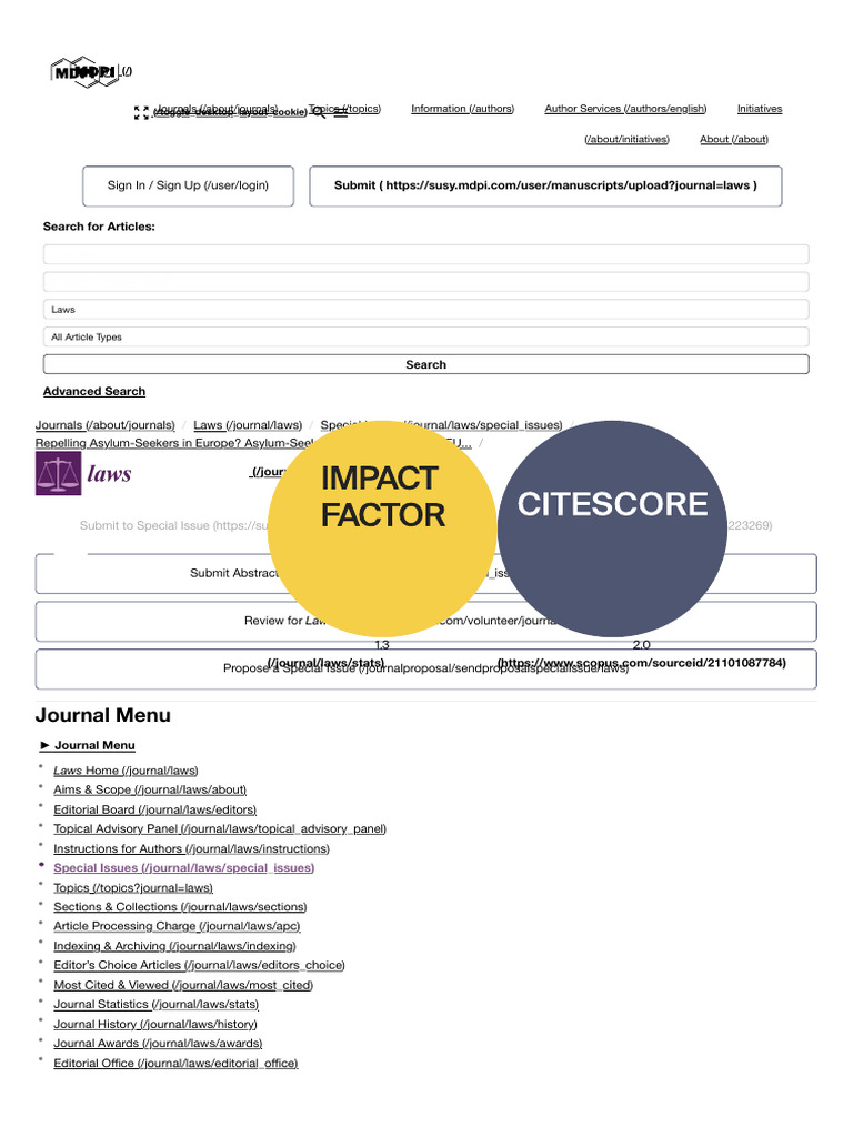 Laws Special Issue - Repelling Asylum-Seekers in Europe Asylum-Seekers ...